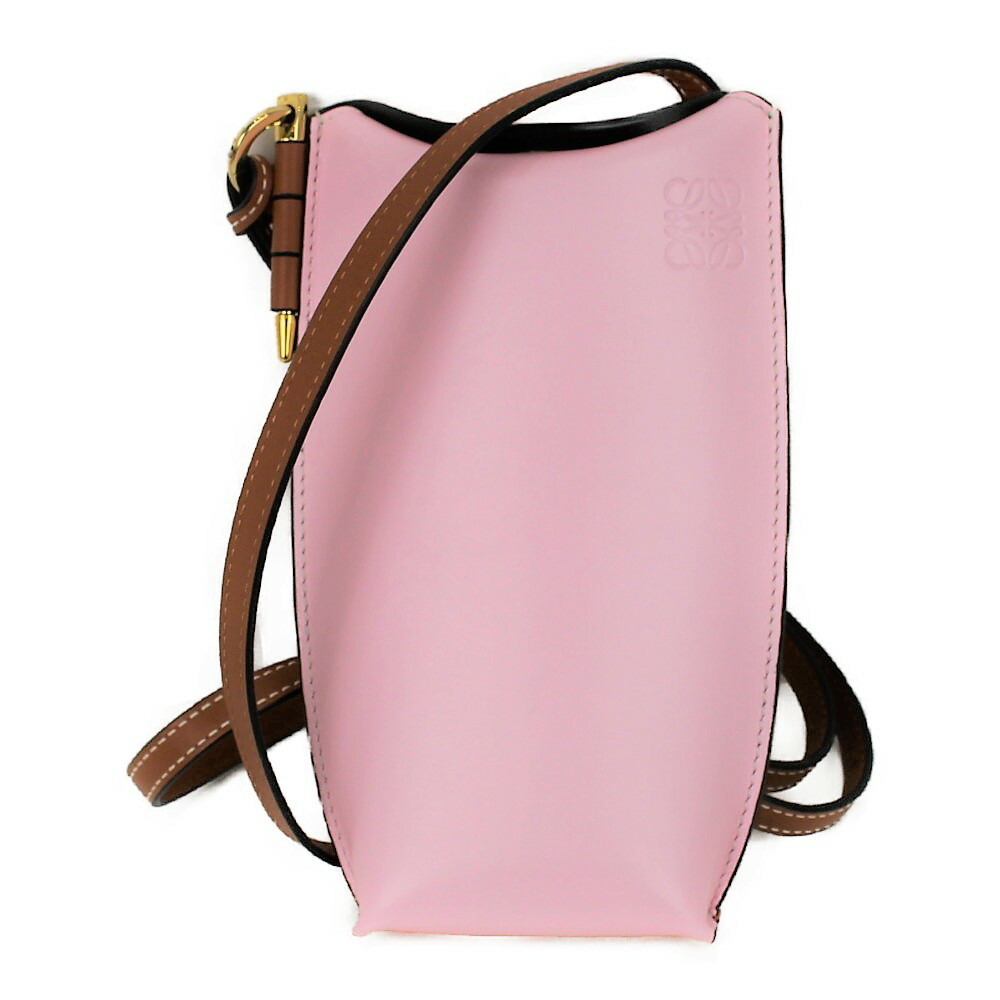 Loewe Gate Pocket Shoulder Bag Leather Pink Orange Br… - Gem